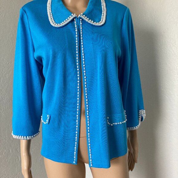 Ming Wang | Jackets & Coats | Ming Wang Blue Jacket Extra Large Xl ...